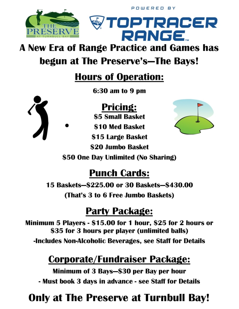 Toptracer Range – Rates and Deals – The Preserve at Turnbull Bay